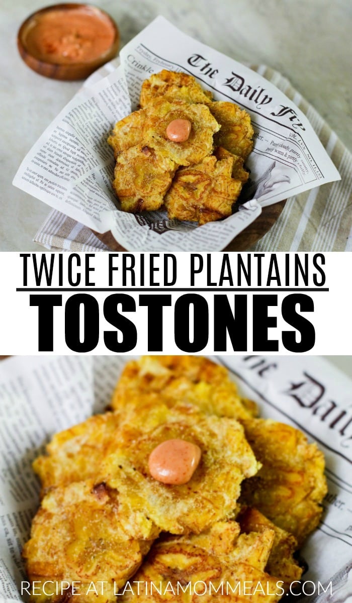Crispy Garlic Tostones | Twice Fried Plantains - Latina Mom Meals